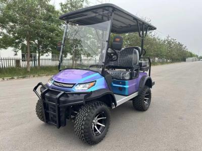 China Colorful Purple 2+2 Seat Electric Golf Cart With Four-Arm Independent Suspension And Electromagnetic Brake for sale