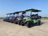 China High-Resilience Leather Seats 6-Seater Electric Golf Cart Independent Suspension Large Screen LED Lights for sale