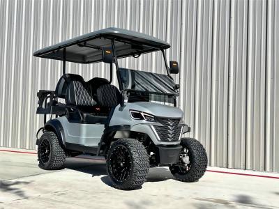 China Lead Grey 4 Seater Electric Golf Cart Premium Seats 14 Inch Off-Road Tires 72v Lithium Battery for sale