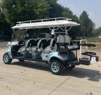 China 5KW AC Motor 14 Inch Off-Road Tires 8 Seater Golf Cart Luxury Seats With Front Bumper And Lithium Battery for sale