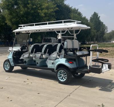 China 5KW AC Motor 14 Inch Off-Road Tires 8 Seater Golf Cart Luxury Seats With Front Bumper And Lithium Battery for sale