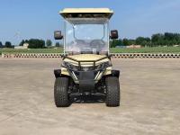 China Light Yellow 6 Seater Electric Golf Cart Premium Leather Seats Off-Road Tires Independent Suspension for sale