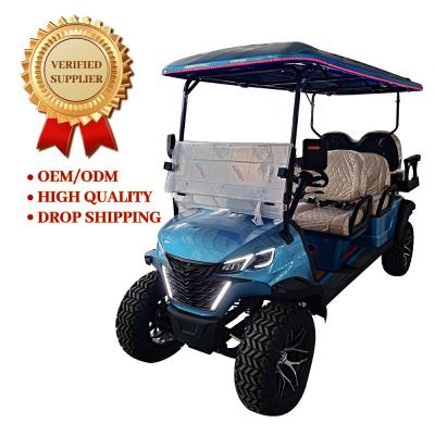 China Street Legal 48V Electric Manual Big Wheel Golf Cart 6 Seats Forward Facing Speed Control  Turn Signal Arm Switch With Lithium for sale