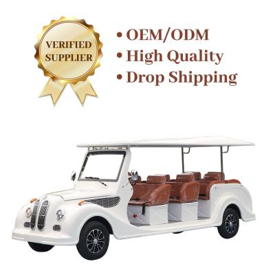 China Retro Style White Streamlined Classic Car Nostalgic Journey On Sunset Road for sale