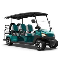 China Electric Golf Cart Offering Expansive 4+2 Seating Capacity In A Radiant Emerald Green Finish For A Luxurious And Unique Golfing Experience for sale