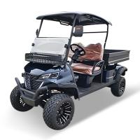 China Trendy Advanced Premium Off-Road Electric Lithium 2 Seater Golf Cart with Cargo Box Utility Electric Golf Truck for sale