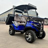 China Sapphire Blue Two-Seater Electric Golf Cart With Tippable Bucket High Horsepower Customizable Color And LOGO for sale