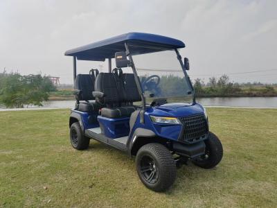 China Deep Blue Four Seater Golf Cart Luxurious Comfortable Perfect For Outdoor Leisure for sale
