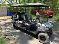 China Six-seater Gray Off-road Low-key Luxury Electric Golf Cart With Customizable Color And LOGO Available OEM And ODM for sale
