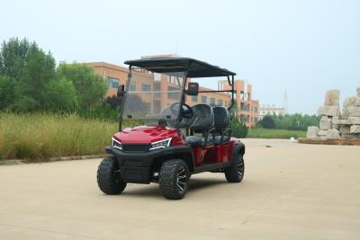 China 2+2 Dark Red Electric Golf Cart 72v Off Road High Speed With Seat Belts Lithium Battery for sale