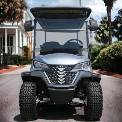 China 2+2-Seater Luxury Gray Electric Golf Cart With High Horsepower 14-Inch Off-Road Tires For Various Scenes Such As Mountains And Beaches for sale