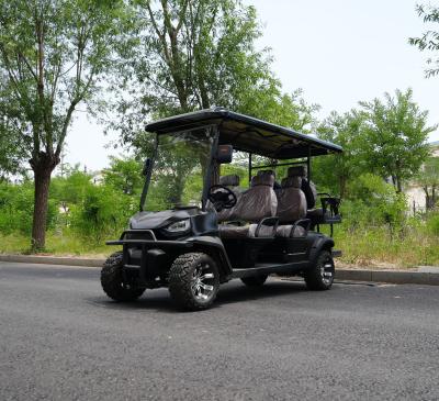 China Luxury High-End Black 4+2 Seater Lithium Battery Off-Road Electric Golf Cart Supports Customization for sale