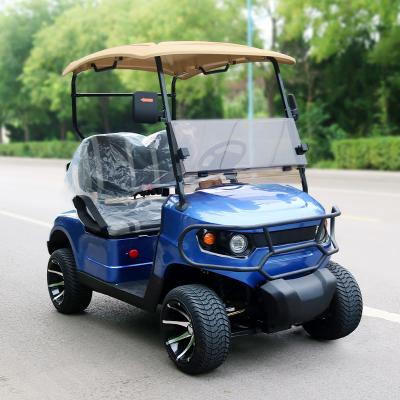 China Luxury Blue 2 Seater Electric Golf Cart Lead-Acid Battery Lithium Battery Support Customized Color And LOGO for sale