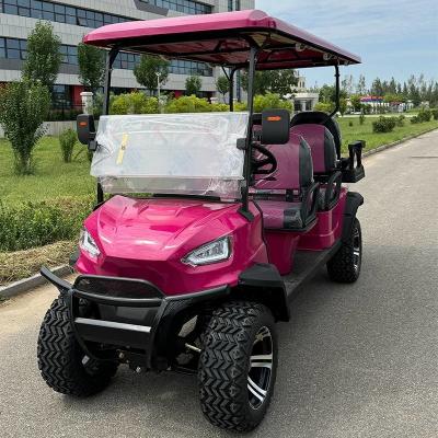 China Six-seater Off-road Pink Luxury Electric Golf Cart With Customizable Color And LOGO Available OEM And ODM for sale