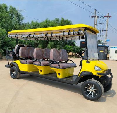China Yellow 8-Seater Electric Golf Cart With Customizable Color And LOGO Perfect For Luggage Delivery At Weddings Or Airports for sale