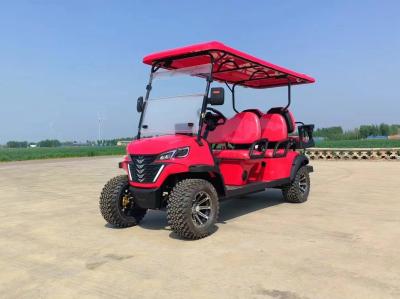China Six Seater Bright Pink Electric Off Road Luxury Golf Cart Lithium Battery Supports Customized Color And LOGO for sale