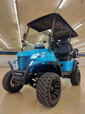 China 2+2 Classic Off-road Model Blue Electric Golf Cart Lithium Battery With Customizable Color And LOGO for sale