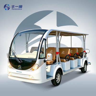 China 14 Seater Low Speed Electric Sightseeing Bus with Open Doorless and Closed Enclosed Versions for sale