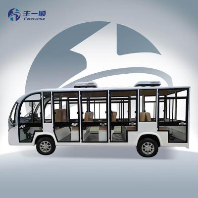 China Factory 14 Seat Low Speed Enclosed Sightseeing Mini Bus Electric Tourist Shuttle with Full Window Doors for sale