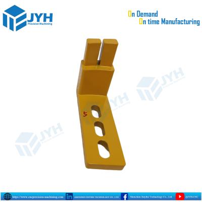 China RAL 1004 Powder Coated CNC Machined Parts 60-120um Corrosion Resistant Golden Yellow for sale