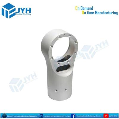 China Custom CNC Machined Aluminum Support Bracket with Flanged Bore 100mm Precision Mounting Holes for sale