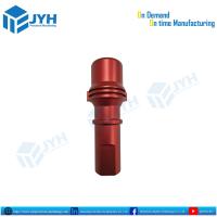China Custom Precision CNC Machined Aluminum Stepped Shaft with Red Anodized Finish and ±0.005 mm Tolerance for sale