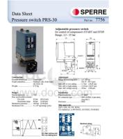 China SPERRE  PRS-30 7756 Air Compressor Spare Parts Adjustable Air Compressor Pressure Switch for sale