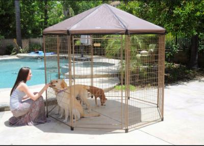 China Black Color Large Dog Cage Outdoor Dog Kennel With Cover Easy Assemble for sale