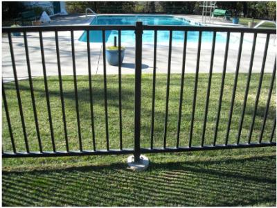 China 2 Rails Black Steel Fence Black Tubular Fencing With ISO9001 Certificate for sale