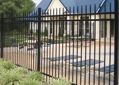 China 1.8m Height Galvanized Steel Fence / Black Ornamental Fence Powder Coating for sale
