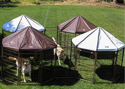 China Powder Coating Metal Outdoor Dog Kennel House With Waterproof Cover for sale