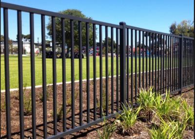 China 2.1x2.4m Black Steel Fence Steel Pool Fence Panels With Square Tube Frame for sale