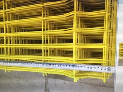 China Yellow Double Edge Welded Mesh Fence Simple Structure 2.5mL*1.8mH / 2.0mL*1.8mH for sale