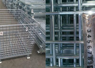 China Customized Steel Pallet Cages / Metal Mesh Storage Containers Anti Corrosion for sale