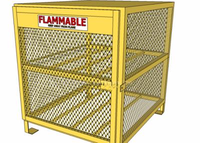 China Yellow Color Gas Cylinder Cages Pad Lockable Easily Assembled / Dissembled for sale