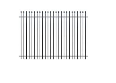 China Black Iron Fences with Two Rail 8 ft x 5 ft And 1.8 m 2.0 m 2.4m for sale