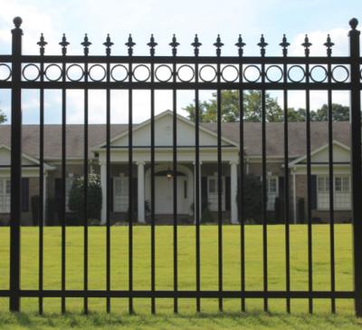 China 60*60mm Post Size Metal Garden Fencing , Black Rod Iron Fence 2.0m --2.5m Length for sale