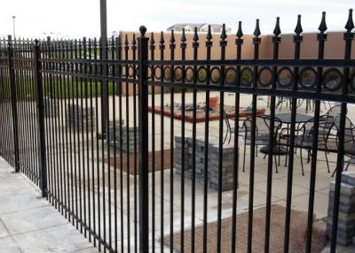 China Steel 8 Foot x 5 Foot Black Wrought Iron Fencing Used For ForIndustrial Plants for sale