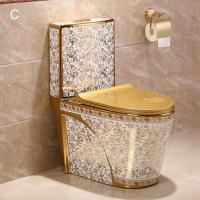 China Luxury Golden Odm Toilet Sanitary Ware One Piece Ceramic Bathroom Graphic Design for sale