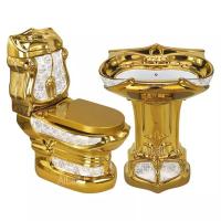 China Concealed Tank Sanitary Ware Toilet Modern Home Or Hotel Gold Ceramic for sale