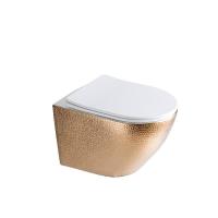 China Dual Flush Golden Sanitary Ware Commode Wall Hung Ceramic Toilet For Bathroom for sale