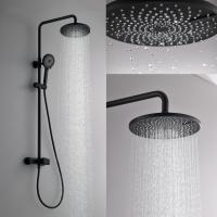 China Handheld Option Modern Shower Head Sets Starry Black Big Shower High Pressure for sale