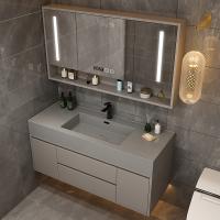 China Wall Hung Waterproof Bathroom Wash Basin Cabinet With Sink And Side for sale