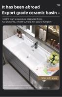 China Rock Plate Space Aluminum Floor Bathroom Cabinet Gray Anti Insect for sale