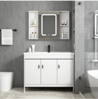 China 0.6m Ceramic Basin Smart Bathroom Cabinet Floor To Ceiling Moistureproof for sale
