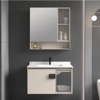 China Khaki Color Toilet Flameproof Bathroom Wash Basin Cabinet Rectangle for sale