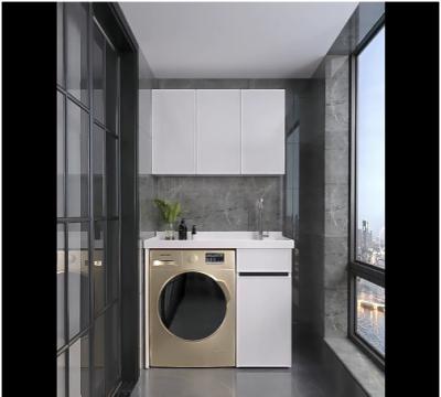 China Space Aluminum Balcony Bathroom Wash Basin Cabinet Mildew Proof for sale