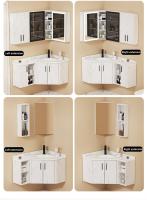 China Smart Mirror Oak Bathroom Wash Basin Cabinet Rock Plate Integrated for sale
