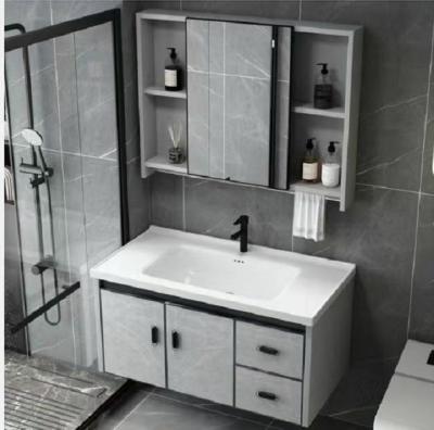 China Ceramic Basin Bathroom Vanity Mirror Cabinet With Pop Up Waste for sale