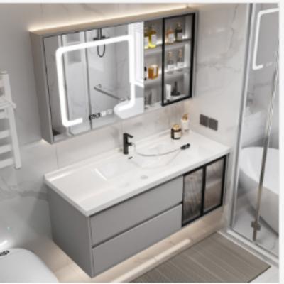 China Minimalist Floating Bathroom Wash Basin Cabinet for sale